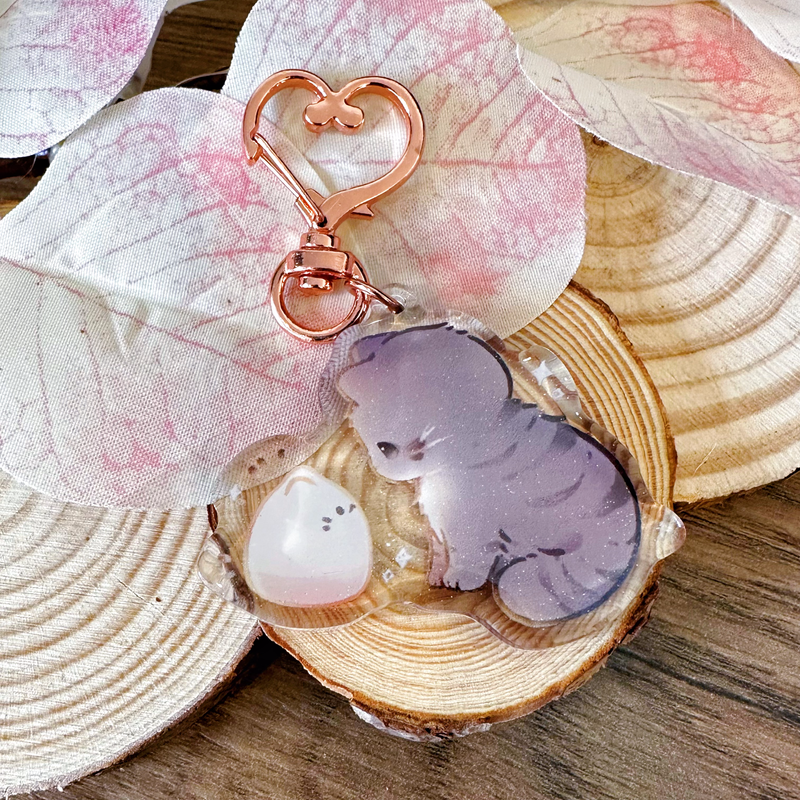 Smol Light Kitty | 2" Acrylic Keychain – Cremechii