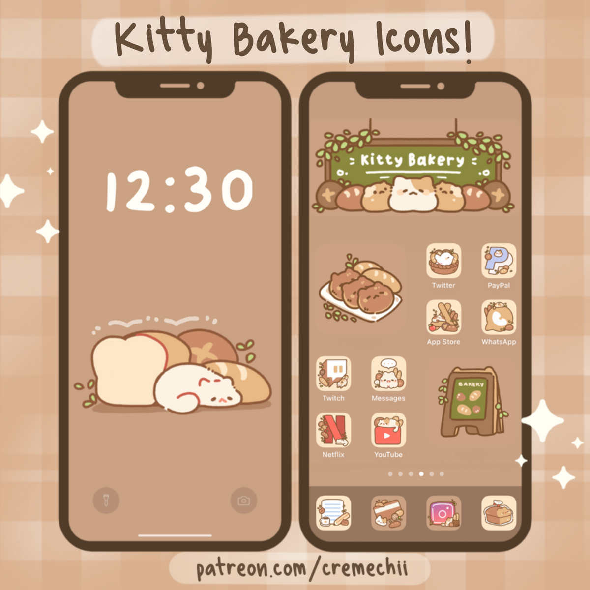 Kitty Bakery App Icon Set | June 2022 – Cremechii